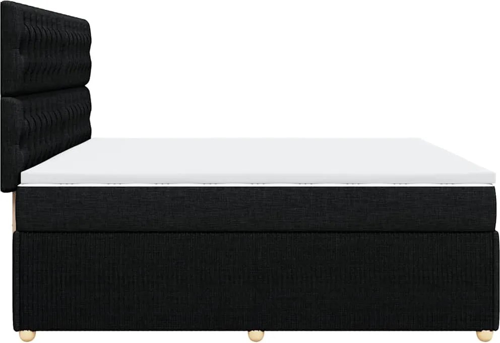 Box spring postel s matrací černá 200x200 cm textil 3294472