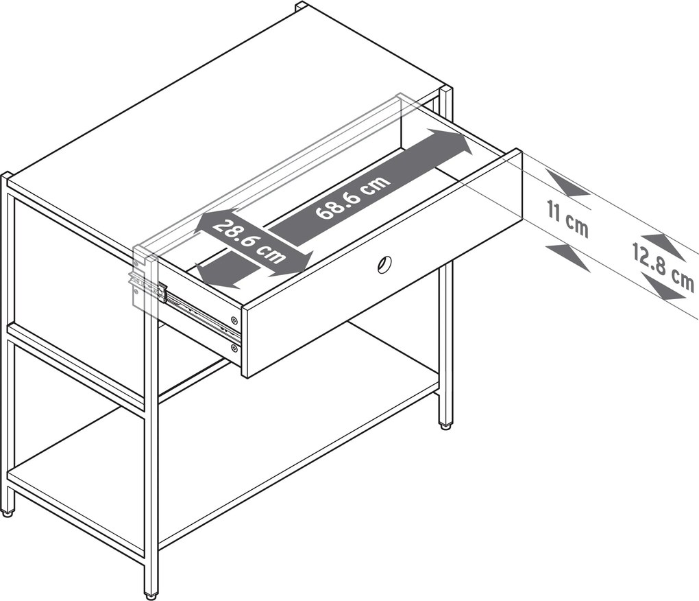 Tchibo - Komoda »Klaar« se 2 zásuvkami - barva: bílá