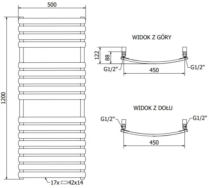 Mexen Bachus, elektrické topné těleso 1200 x 500 mm, 600 W, černá, W109-1200-500-2600-70