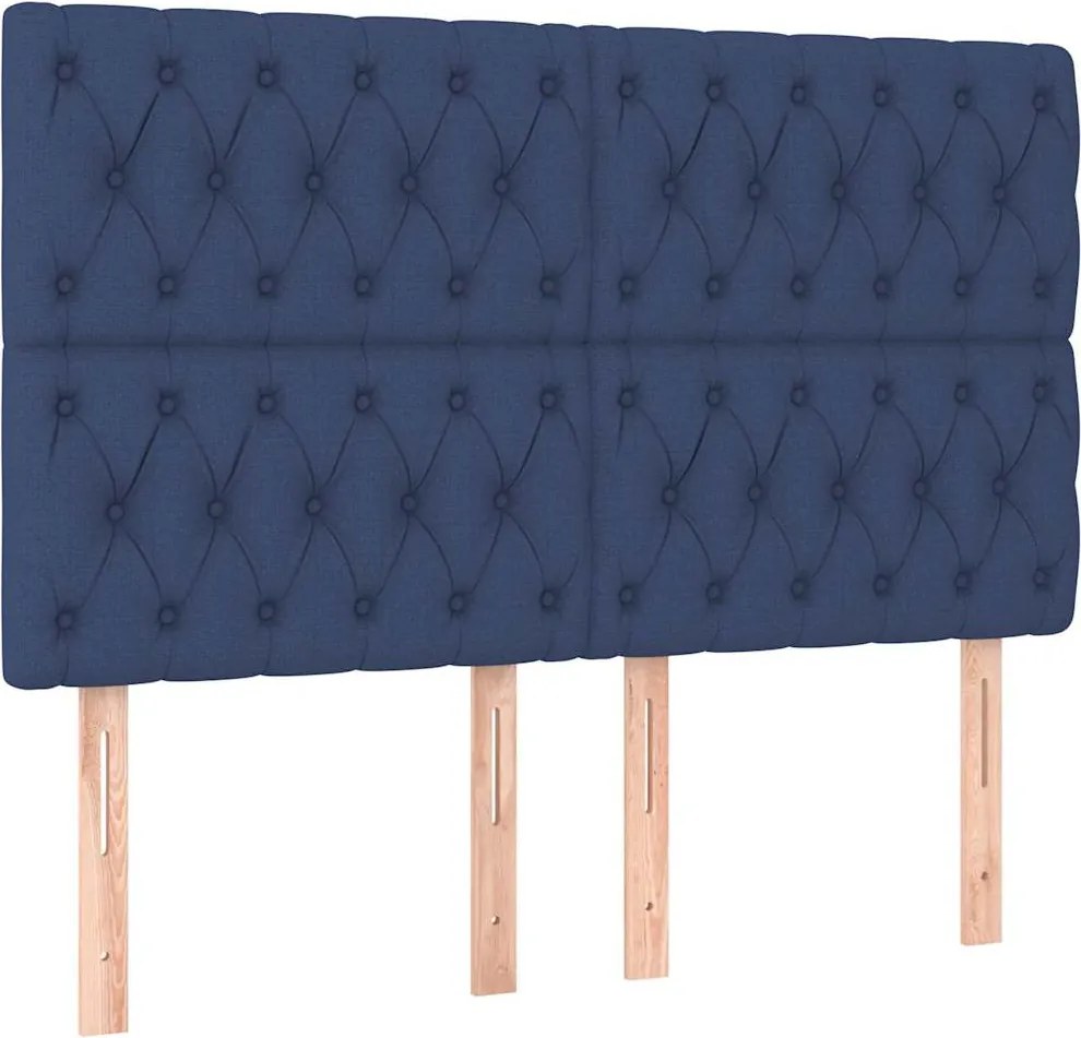 Box spring postel s matrací a LED modrá 140x190 cm textil 3135115