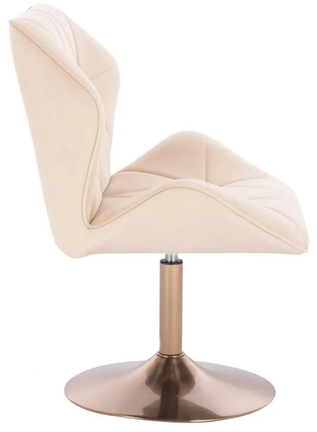 LuxuryForm DESIGN Otočná židle MILANO MAX VELUR na zlatém talíři - krémová