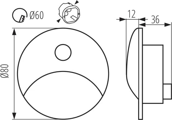 Kanlux 39123 - LED Schod. svítidlo se senz. EXIN 2,5W/230V 3000K IP65 bílá kul.