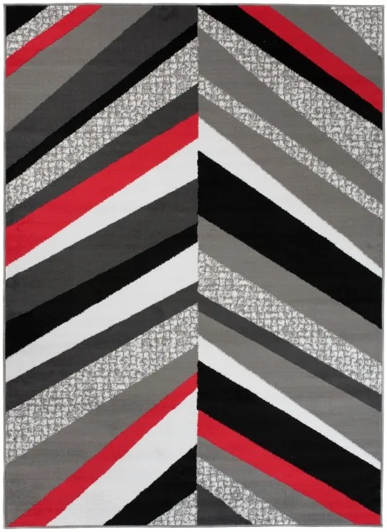 Kusový koberec moderní MAYA Z899E šedý červený Rozměr: 130x190 cm