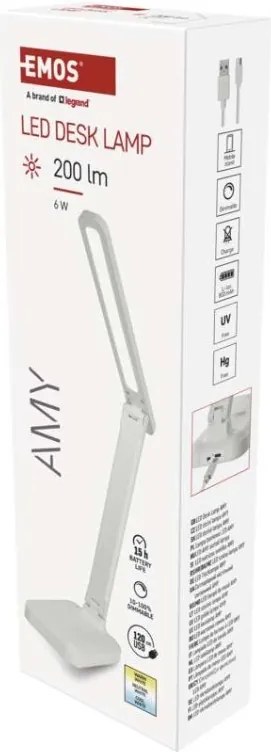 Stolní LED lampa Amy bílá