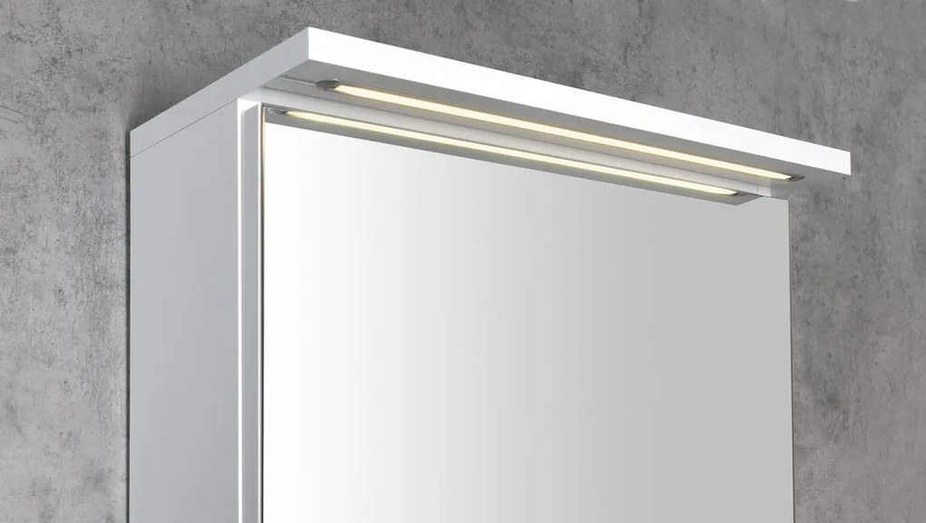 Aqualine Aqualine, KAWA STRIP Galerka s LED osvětlením 50x70x22cm, bílá, WGL50S