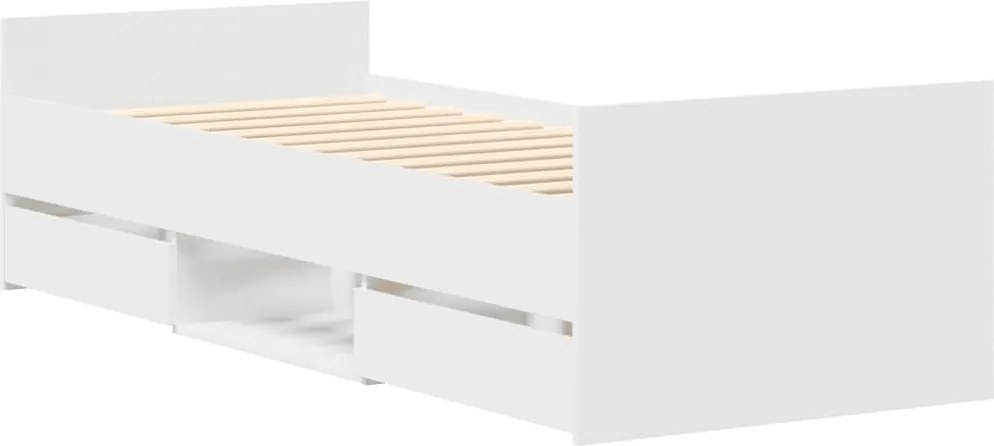 Rám postele s hlavovým a nožním čelem bílý 90 x 190 cm 3203810