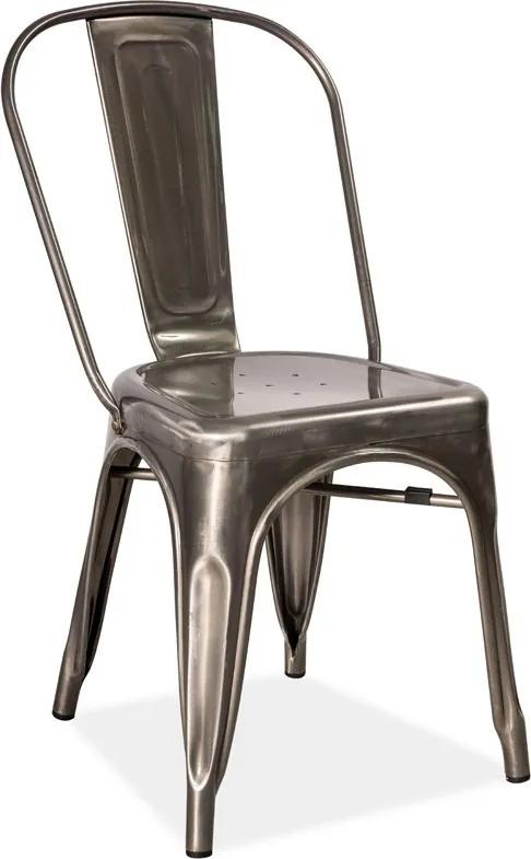 Casarredo Jídelní kovová židle LOFT ocel kartáčovaná