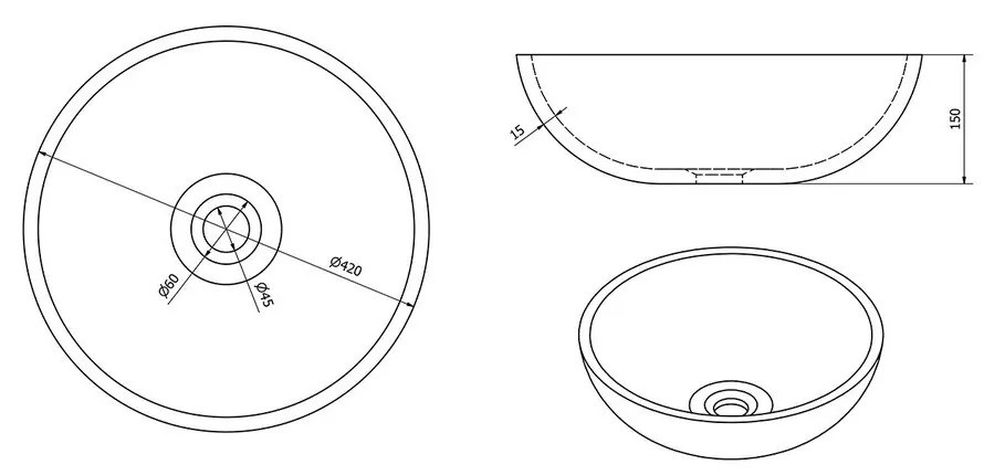 Zelené keramické kulaté umyvadlo ø 42 cm Priori – Sapho