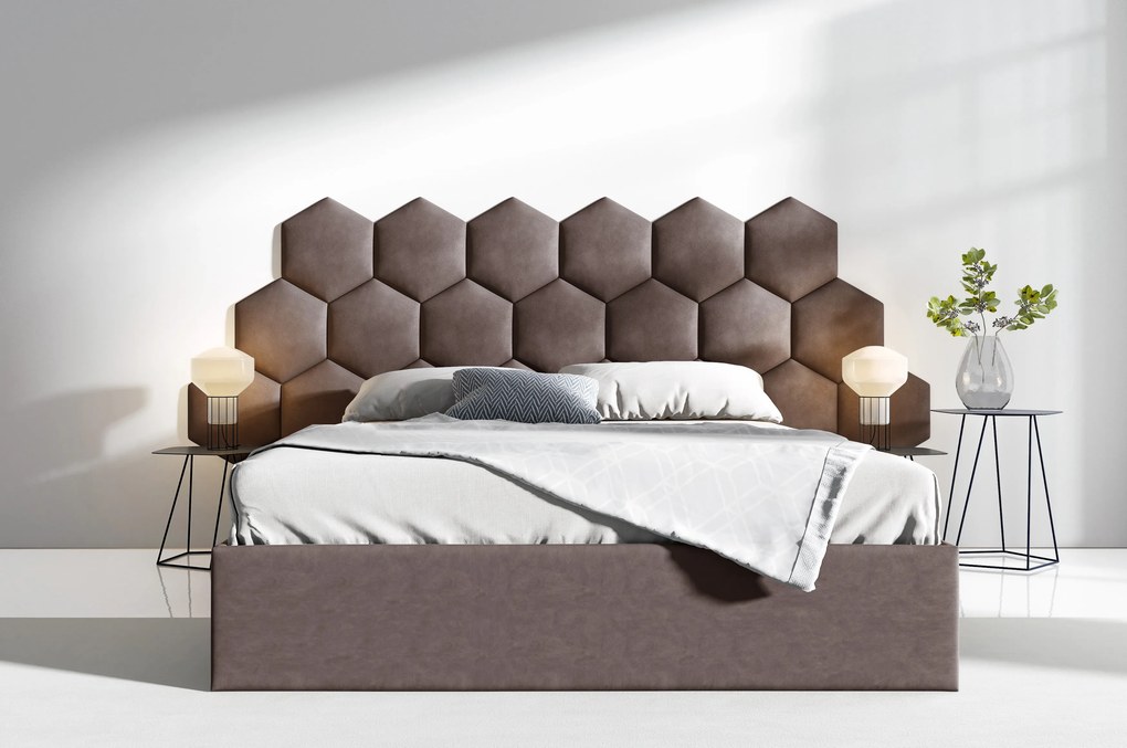 Eka Čalouněná postel Lucy 3 - 160x200 cm Barva látky Trinity: Světle béžová (Trinity 2303), Úložný prostor: Bez úložného prostoru