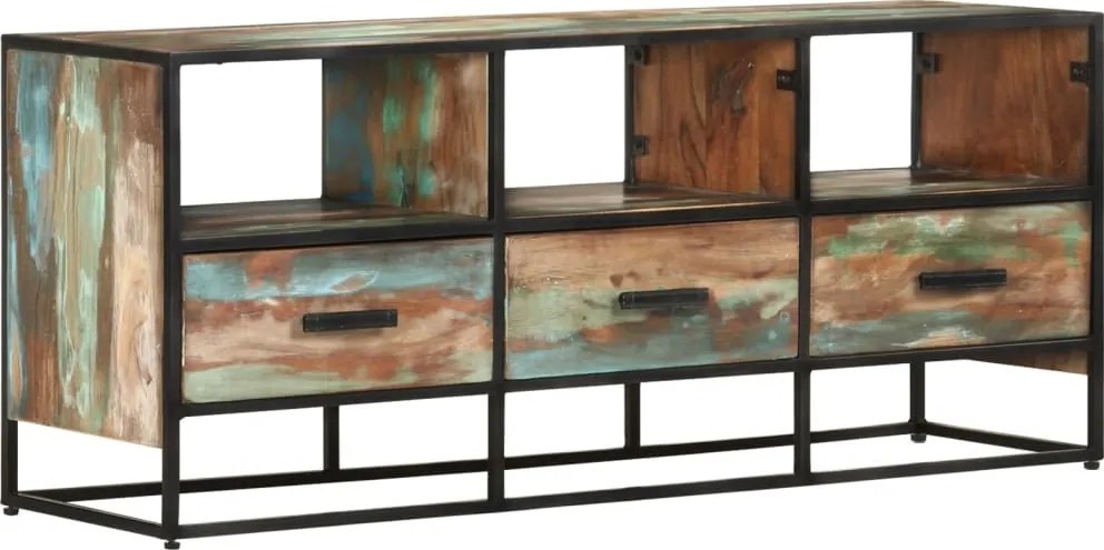 vidaXL TV stolek 110 x 30 x 45 cm masivní recyklované dřevo [327448] Barva: tmavě hnědá