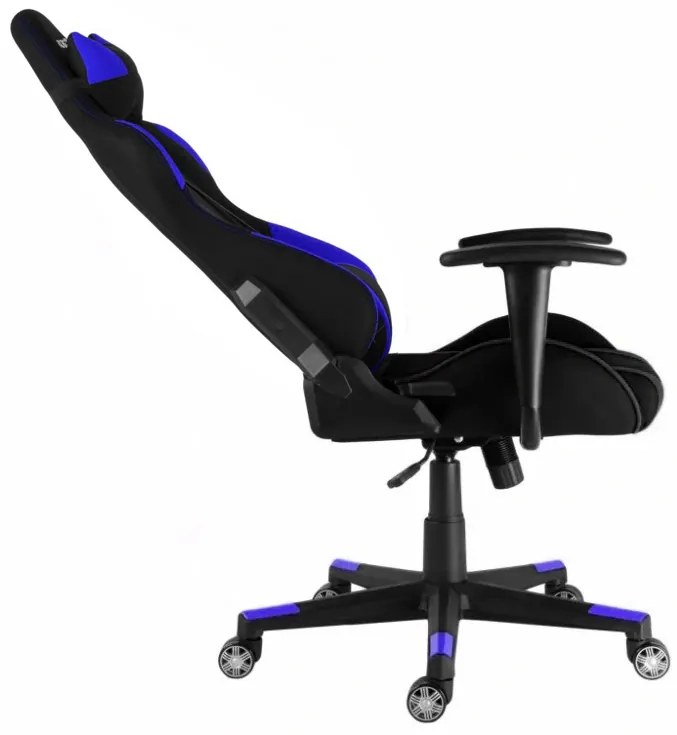 Herní židle Racing PRO ZK-013 TEX — látka, černá / modrá, nosnost 130 kg