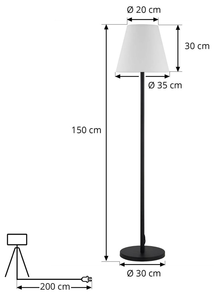 Lucande Jaimy terasové světlo, 150 cm, E27