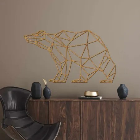 Dřevěný geometrický medvěd - dekorace na zeď I SENTOP HDF0244