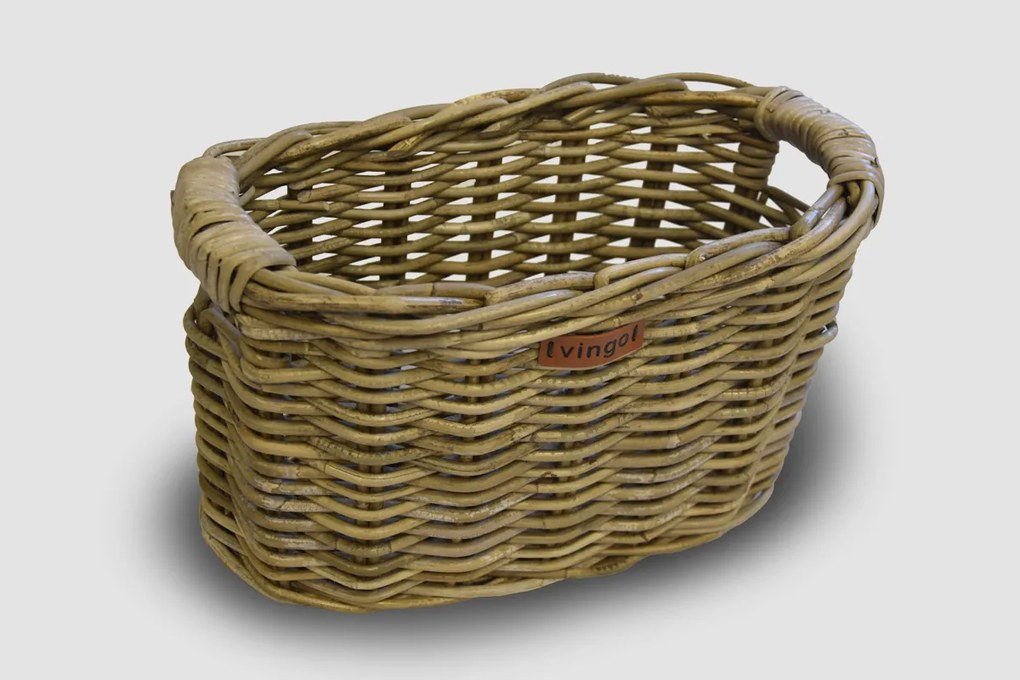 Vingo Ratanový úložný koš na toaletní papír, šedý - 40 x 18 x 25 cm