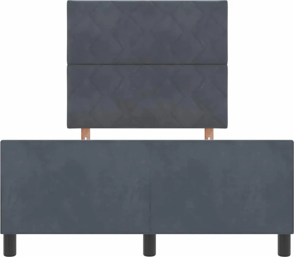 Postel s boxspringem s čelo Tmavě šedá 120 x 190 cm samet 3344994