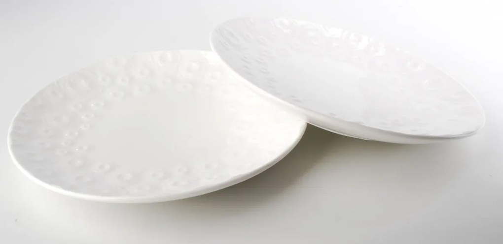 Sada talířů ROSE 21 cm bílá