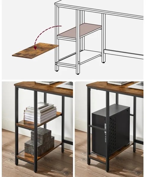 Psací stůl SOLEA hnědá/černá