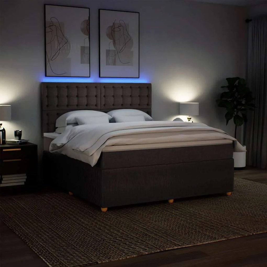 Box spring postel s matrací tmavě hnědá 180x200 cm textil 3294452