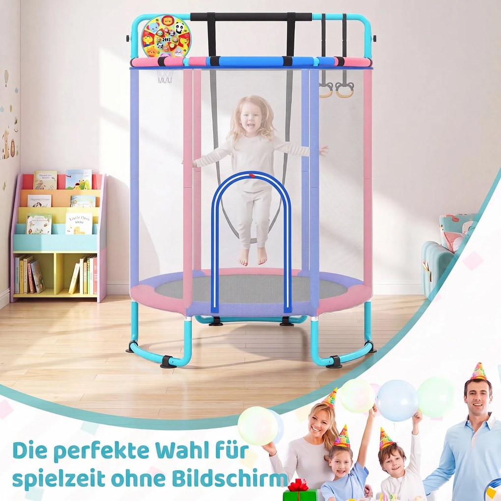Costway Trampolína pro děti 154 cm 6 v 1 Dětská trampolína s – modrý