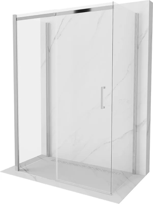 Mexen Omega 3-stěnový sprchový kout 140x80 cm, 8mm čiré sklo - chromový profil, 825-140-080-01-00-3S