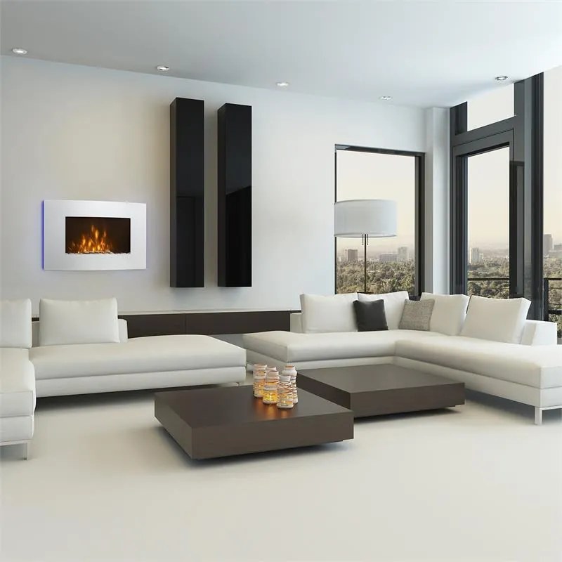Klarstein Lausanne, elektrický krb, 1000/2000 W, LED, dálkové ovládání, bílý