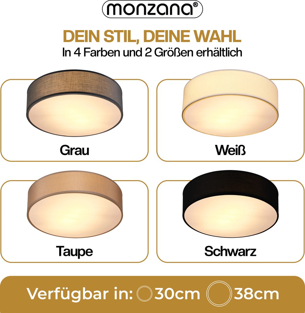 Stropní svítidlo šedohnědý textil Ø30cm