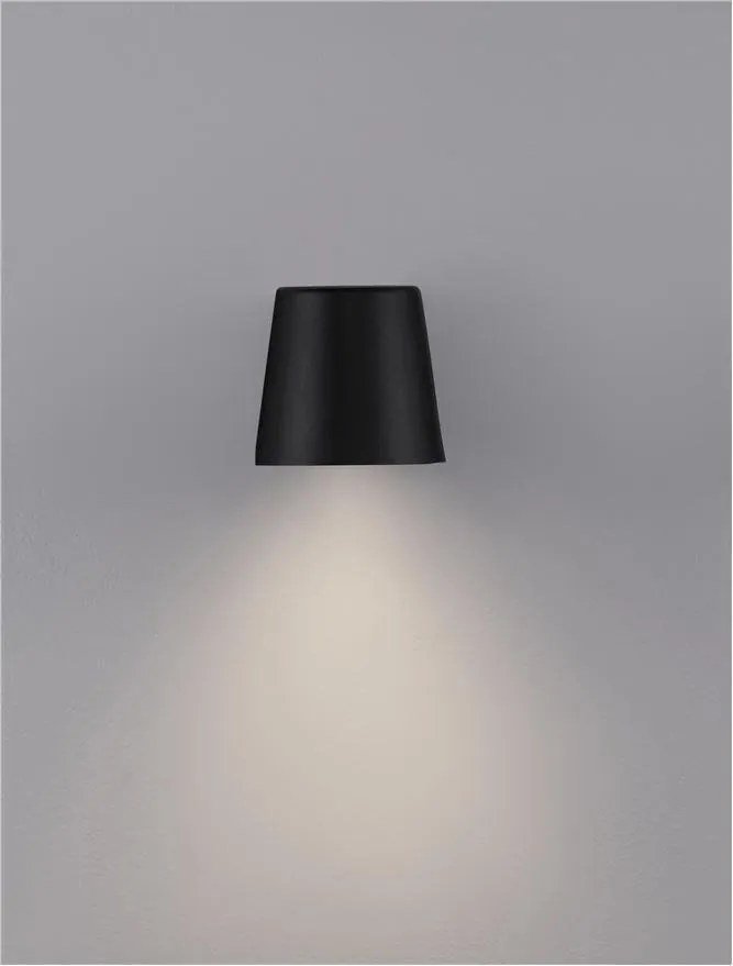 NV 9136182 Venkovní nástěnné svítidlo OVI černý hliník skleněný difuzor GU10 1x7W 220-240V IP54 bez žárovky světlo dolů - NOVA LUCE