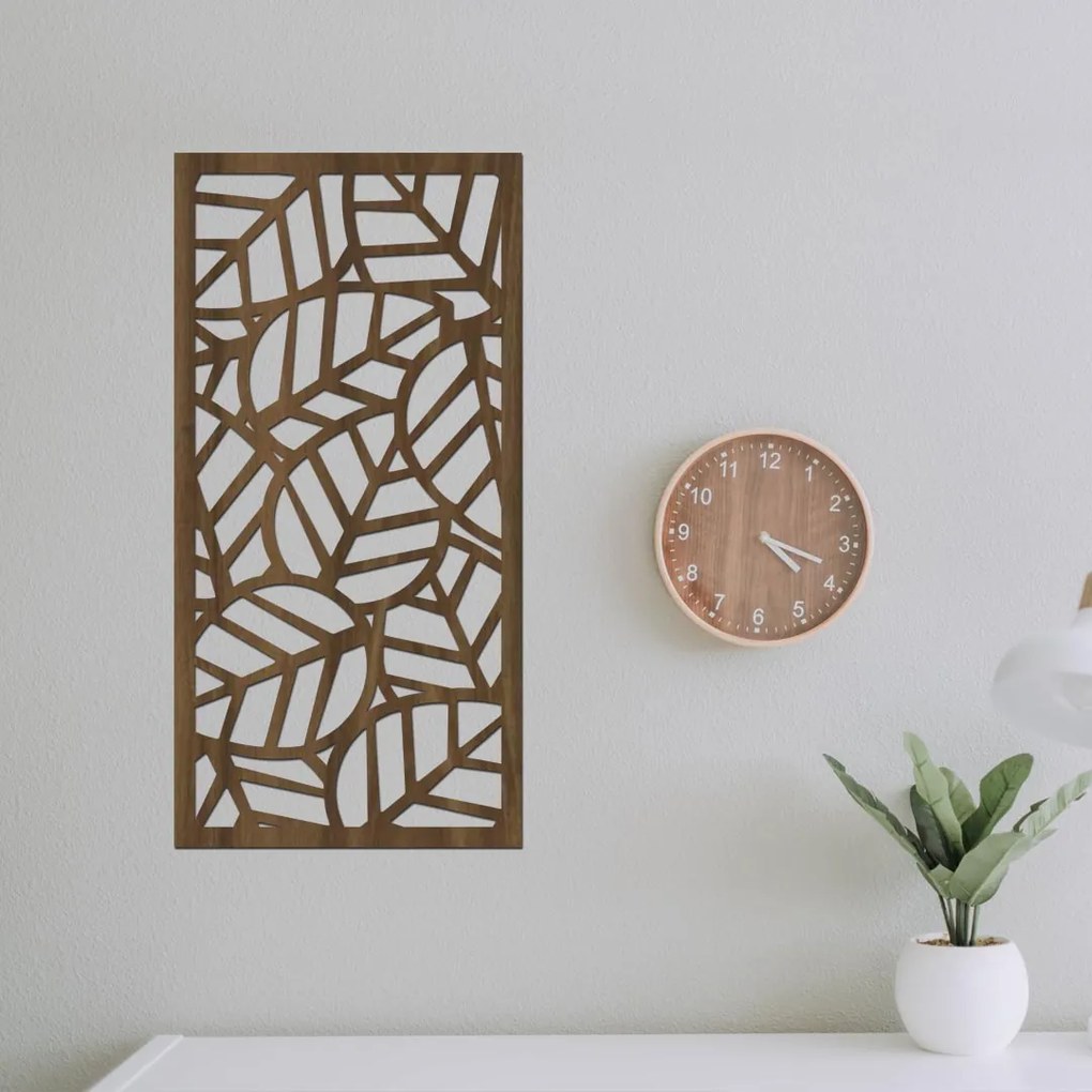 dřevo života Dřevěný dekorační panel LEAF II Zvolte rozměr (cm): 40x80, Zvolte barvu dekoru: Černá