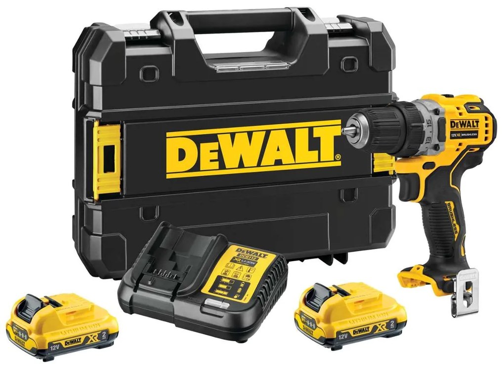 DeWALT - 12V AKU vrtačka, 2x akumulátor 2,0 Ah XR, nabíječka DCD701D2
