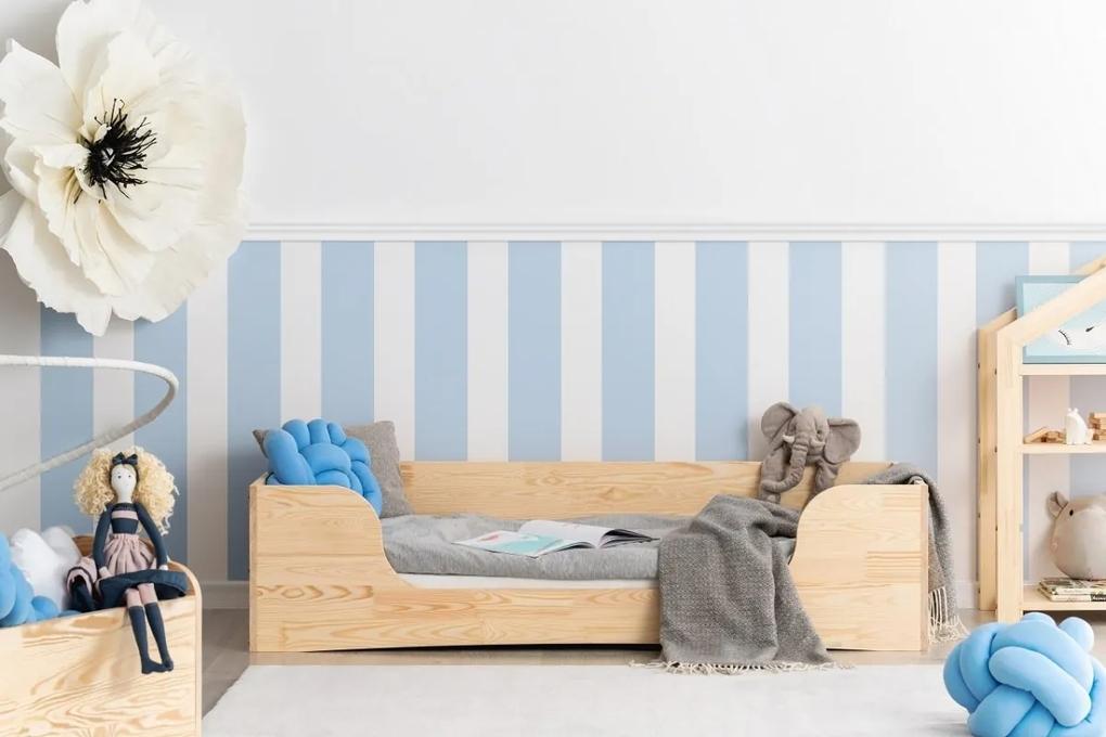 Domečková patrová dětská postel z masivního dřeva 90x200 cm v přírodní barvě Mila DMP Rozměr: 100x190 cm