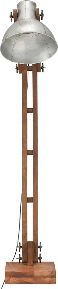 Stojací lampa stříbrná masivní mangovníkové dřevo E27 320579