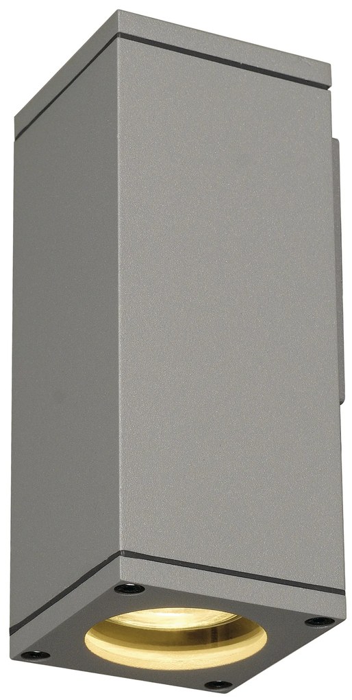 SLV 229524 Theo Wall, venkovní nástěnné svítidlo pro svícení dolu, 1x35W GU10, stříbrnošedá, výška 18cm, IP44