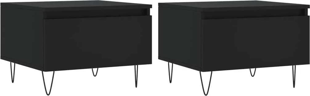 vidaXL Konferenční stolky 2 ks 50x46x35cm kompozitní dřevo [830863] Barva: Černá