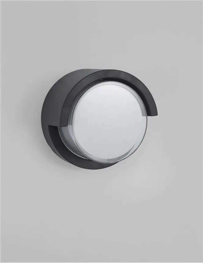 NV 9026002 Venkovní nástěnné svítidlo MAX tmavě šedý ABS čirý a bílý akryl LED 12W 3000K 200-240V 120st. IP65 - NOVA LUCE