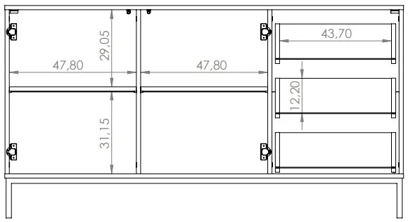 Gib Prostorná komoda Querty - bílá