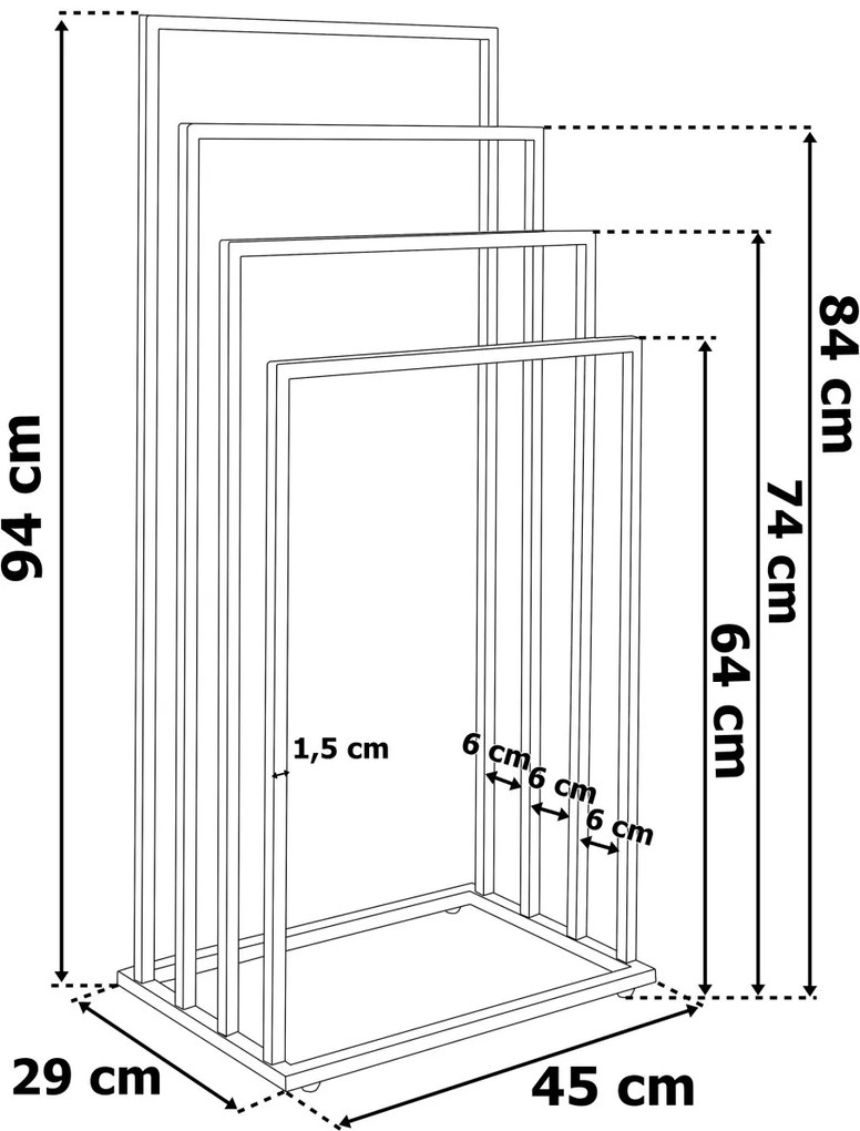 Věšák na ručníky NELI černý