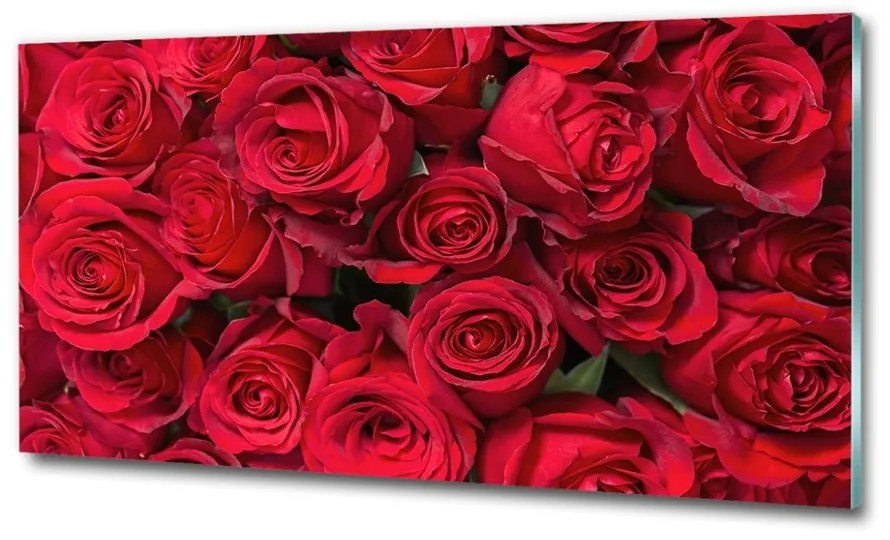 Wallmuralia Fotoobraz na skle Červené růže 100x50