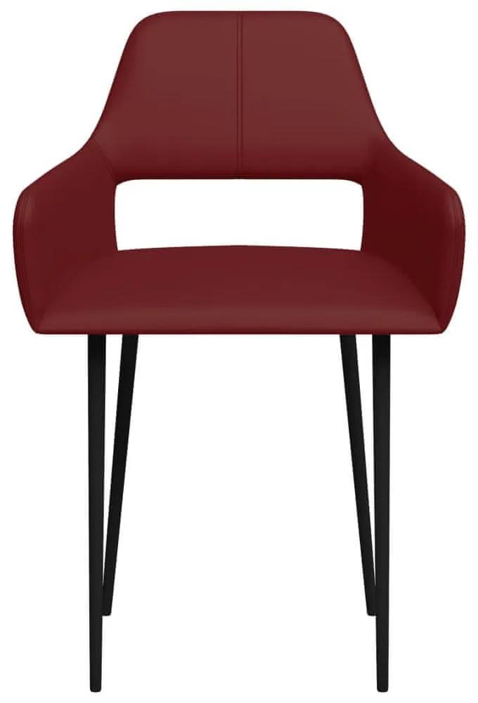 Petromila Jídelní židle 2 ks vínově červené umělá kůže