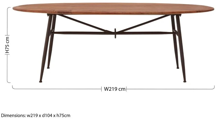 Jídelní stůl z ořechového dřeva 104x219 cm New Foundry – Premier Housewares