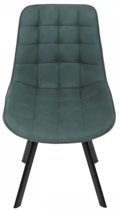 Jídelní židle zelená dekor broušená kůže, nohy černý kov HC-V3066 GRN3