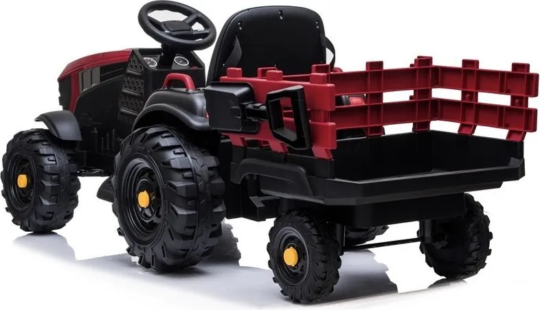LEAN CARS Bateriový traktor s přívěsem BDM0925 EVA kola MP3 červený