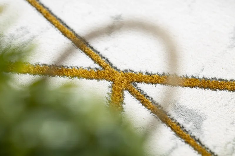 Dywany Łuszczów, Kusový koberec Emerald geometric 1012 cream and gold kruh, 120x120 (průměr) kruh, bílá, ložnice