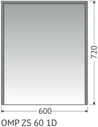 Intedoor OMP ZS LED zrcadlová skřínka 60x72cm OMP ZS 60 Barva: 0075AP Dark Grey Mat