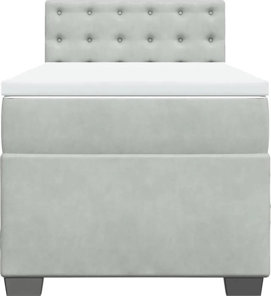 Box spring postel s matrací světle šedá 80 x 200 cm samet 3288474