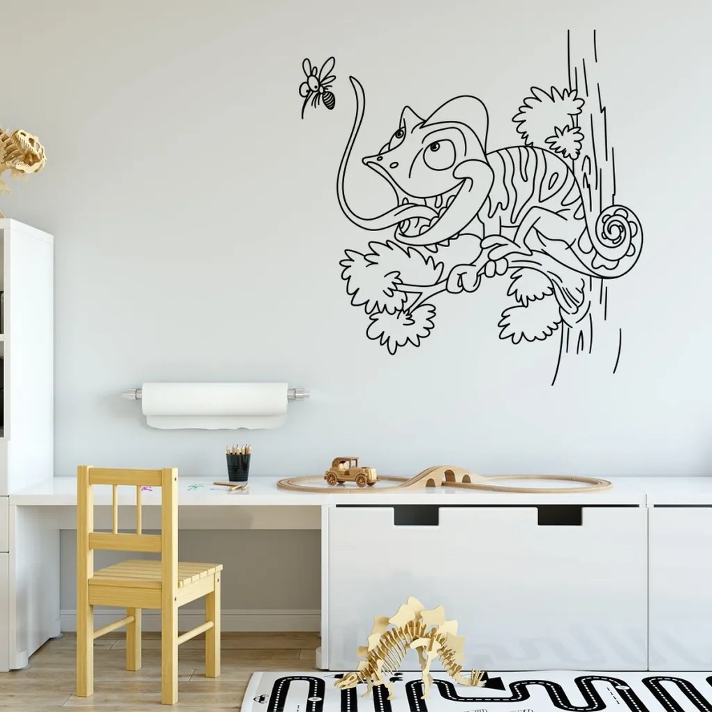 Jednobarevná vinylová samolepka na zeď - chameleon 80 x 80 cm Barva motivu 010 bílá Zrcadlově NE