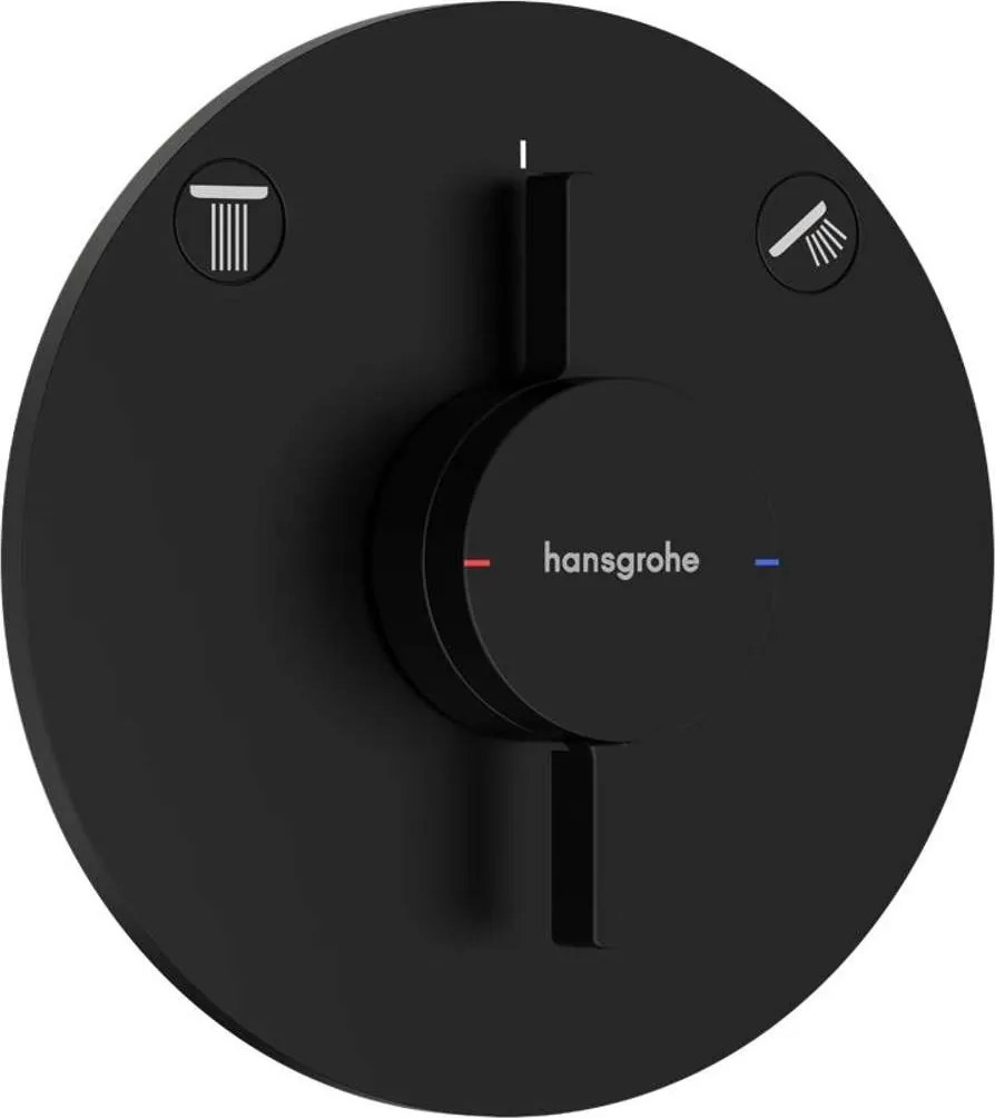 Hansgrohe - Baterie pod omítku, pro 2 spotřebiče, matná černá 75418670ROZ3