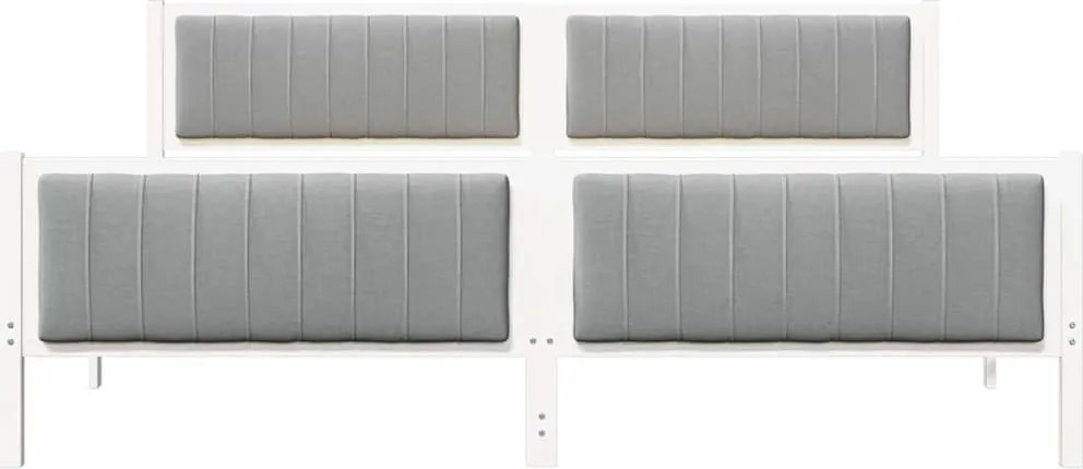 Rám postele s čelo Bílá a světle šedá 200 x 200 cm 3394302