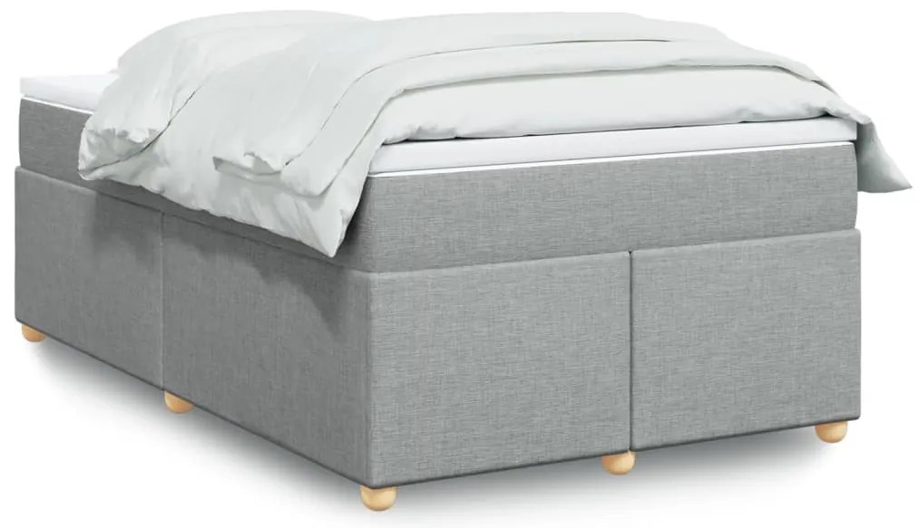 Box spring postel s matrací světle šedá 120x190 cm textil 3285359
