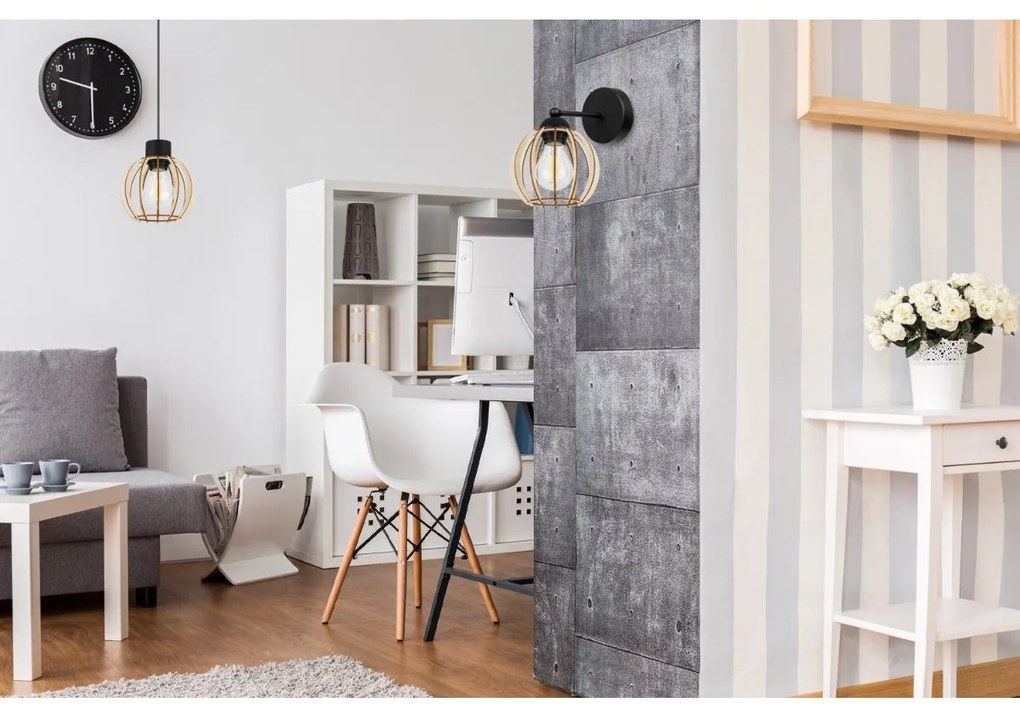 Nástěnné svítidlo Timber 8, 1x dřevěné stínítko