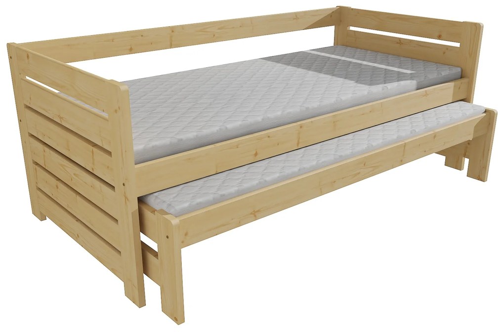 Vomaks Dětská postel s výsuvnou přistýlkou DPV 011 Rozměr: 80 x 200 cm, Barva: surové dřevo